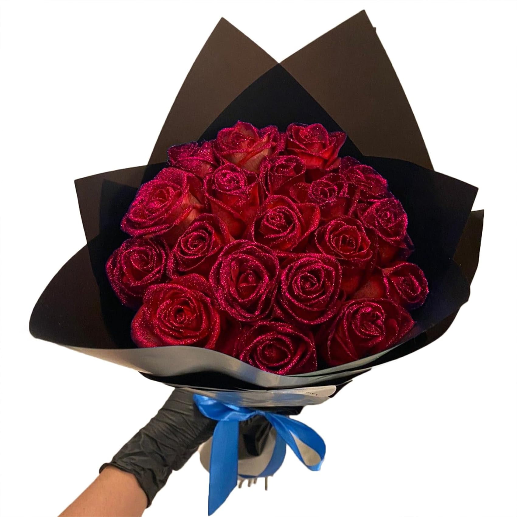 JFBUJC Artificial Glitter Red Rose Bouquet (10 Count) - Walmart.com