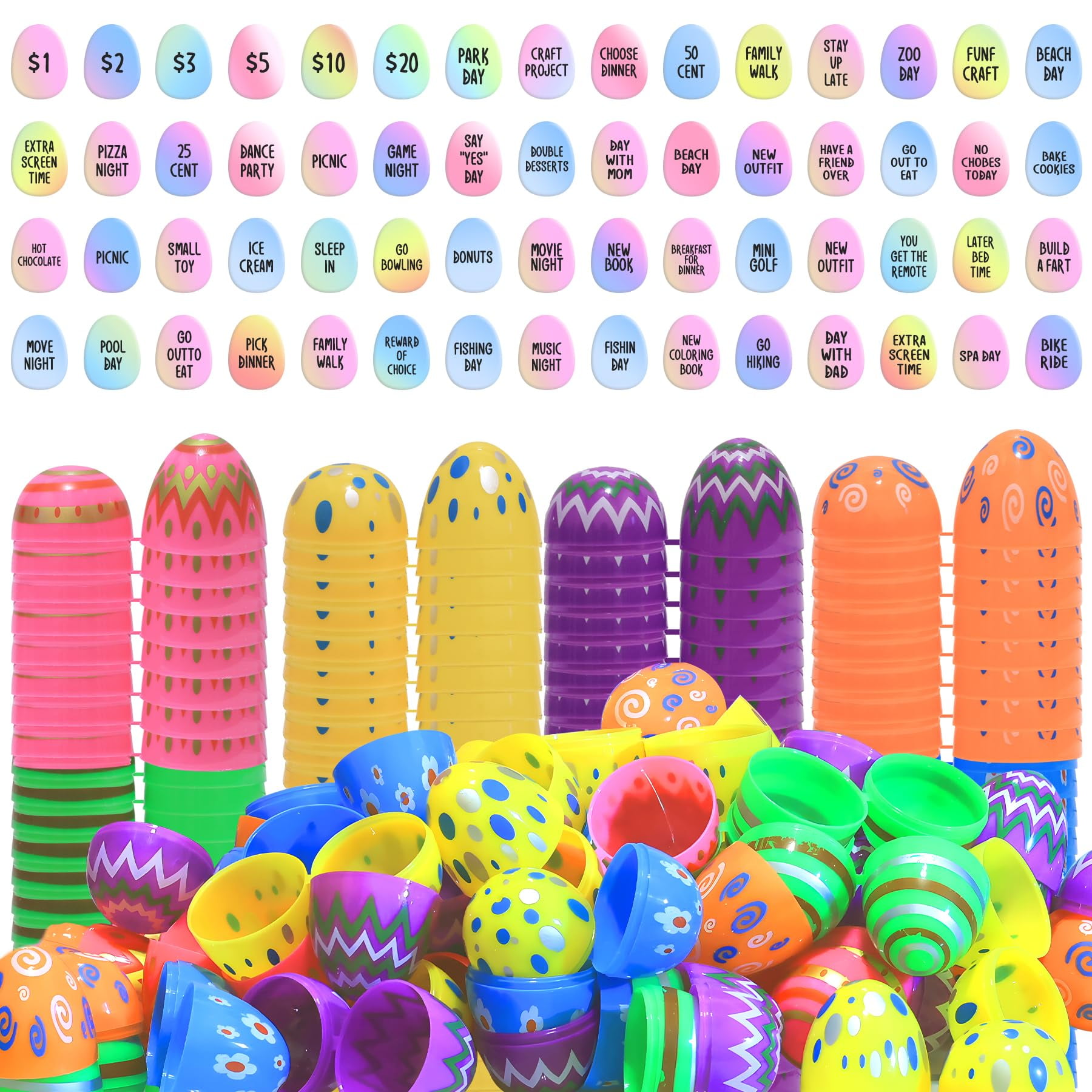 JFEND Easter Egg Fillers Easter Reward Tokens, Easter Prizes Stuffers ...