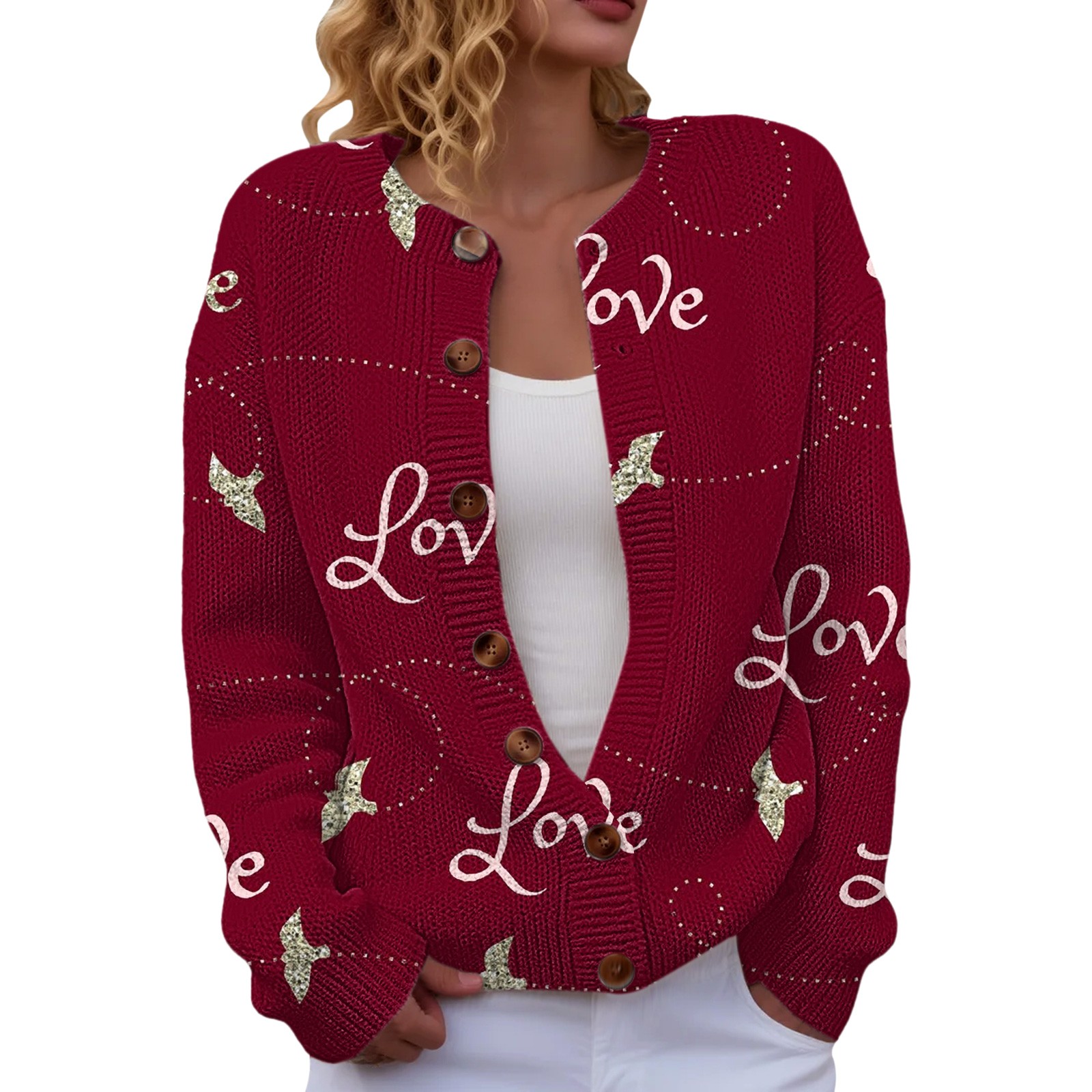 JFGHDG Womens Valentines Day Sweaters Valentines Day Sweatshirts Print ...