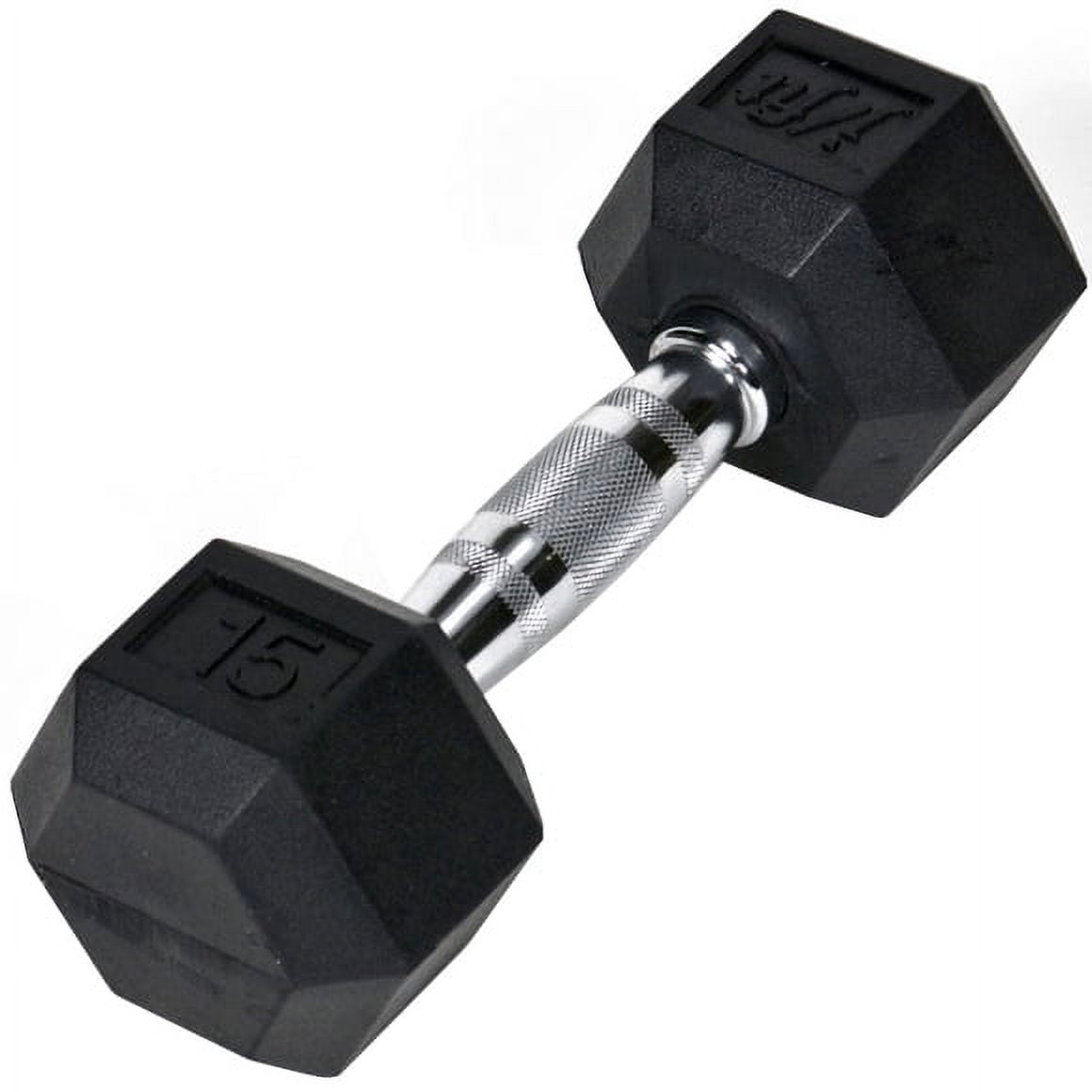 J/fit Rubber Hex Dumbbell, 15lb, 12.00 x 5.00 x 5.00 Inches - Walmart.com