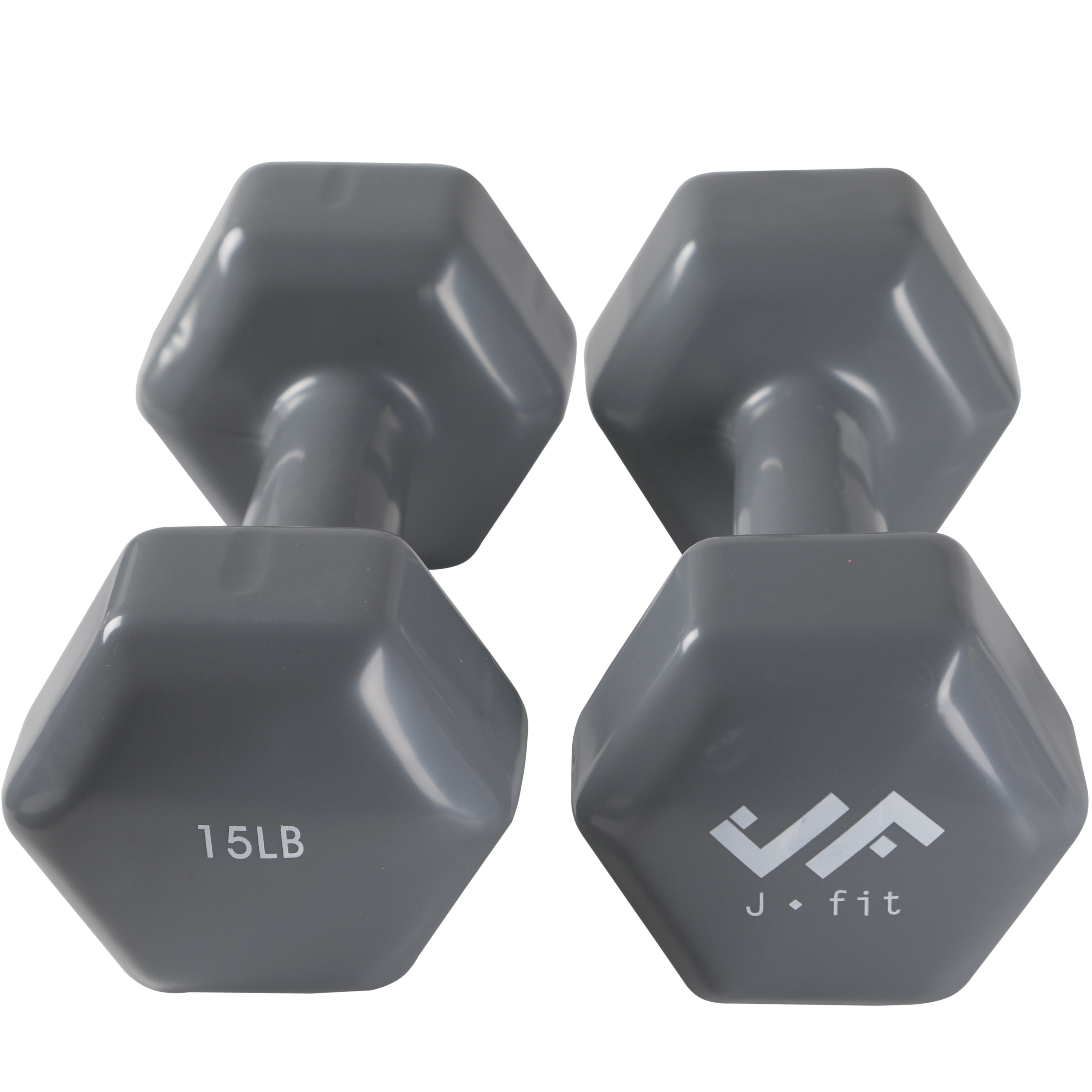 JFIT, 15lb Vinyl Dumbbell, Gray - Walmart.com
