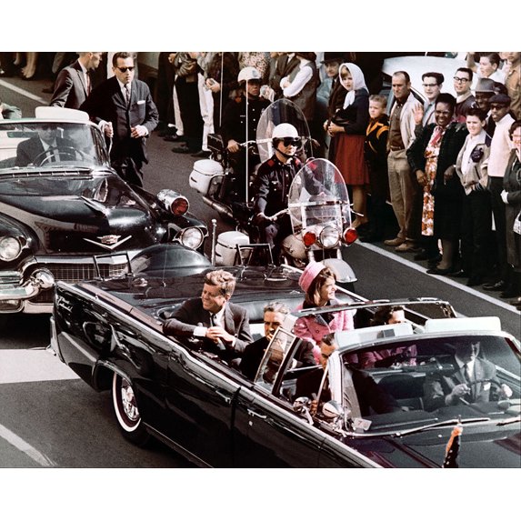 JFK Dallas Motorcade Before Assassination - 12x18 Inch Laminated Poster ...