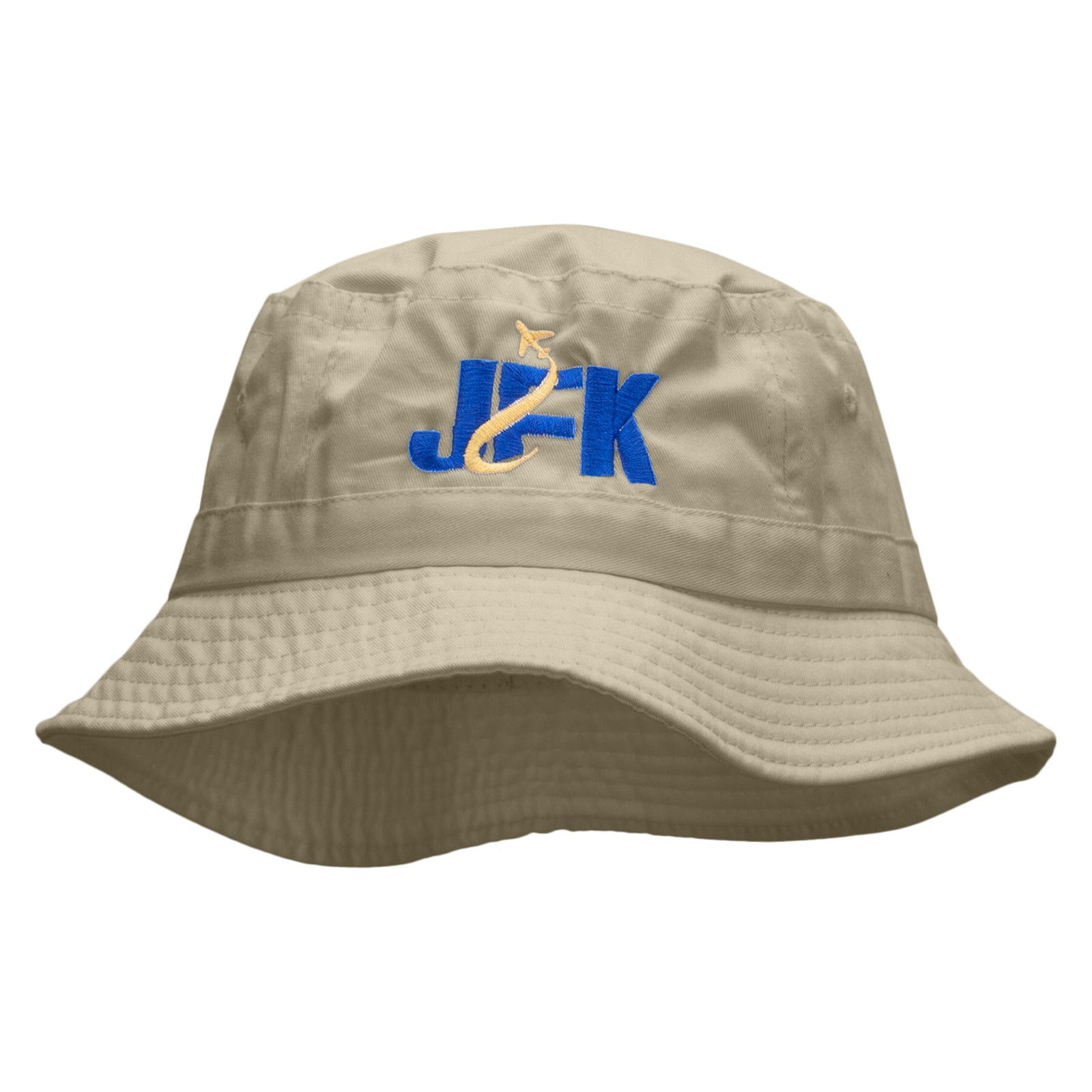 JFK Embroidered Bucket Hat - Natural OSFM - Walmart.com