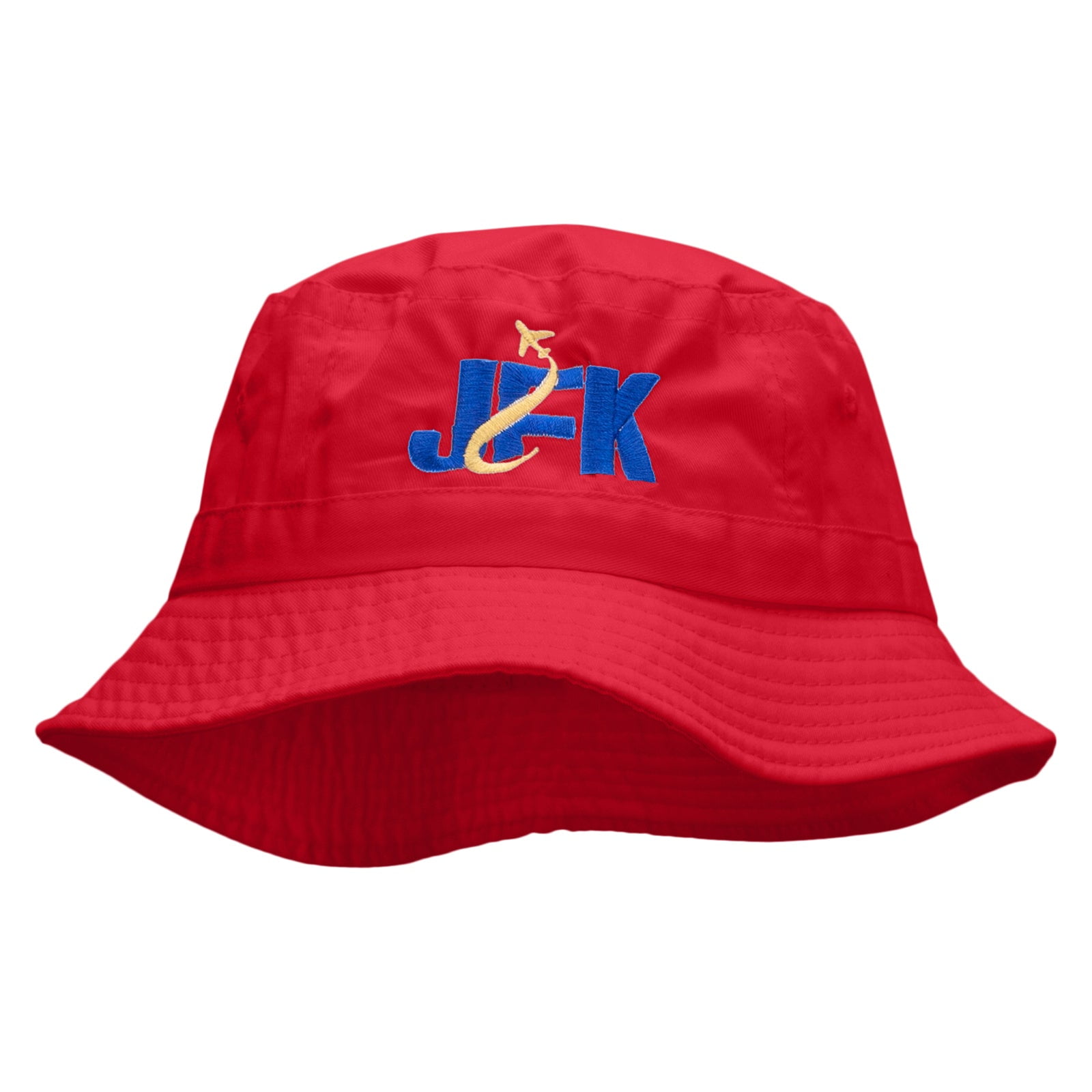 JFK Embroidered Bucket Hat - Red OSFM - Walmart.com