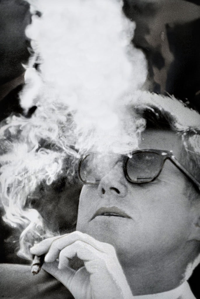 JFK Poster Cigar Smoking Picture John F Kennedy Wall Art Poster Room ...
