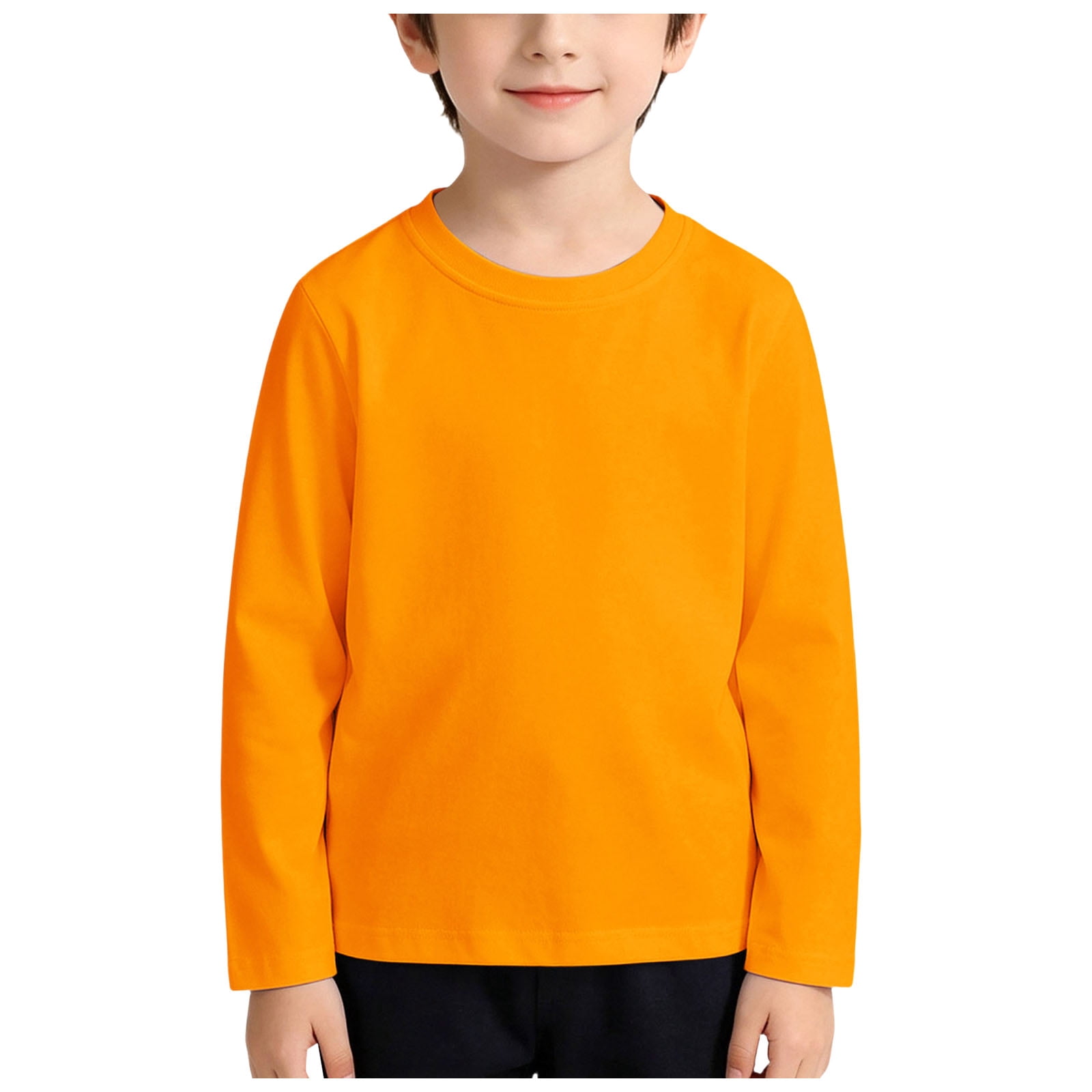 JFOPQVSM Toddler Baby Boy Clothes Girl Basic Plain Sweatshirt Long ...