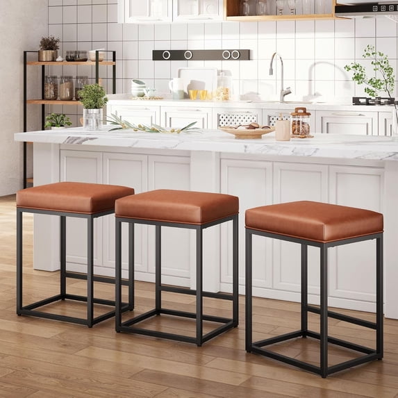 JFTER 24" Bar Stools Set of 3, Counter Height Bar Stools for Kitchen ...