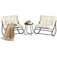 JFTER Rocking Patio Chairs Set of 2 with Side Table, Heavy Duty 400 LBS ...