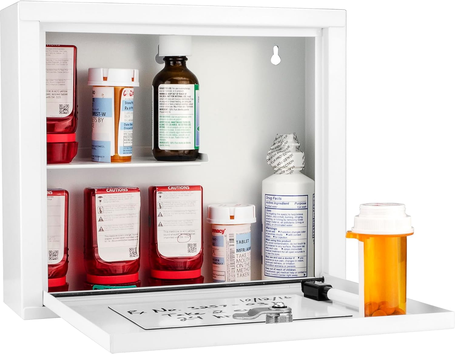 JFTER Wall Mount Medical Security Cabinet – Compact Locking Medicine ...
