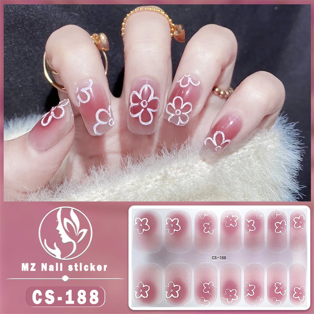 JFY CS Waterproof No Baking Gel Nail Polish Film Full Sticker Japanese ...