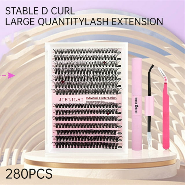 JFY DIY Lash Extension Kit Individual Lashes Cluster D Curl Eyelash ...