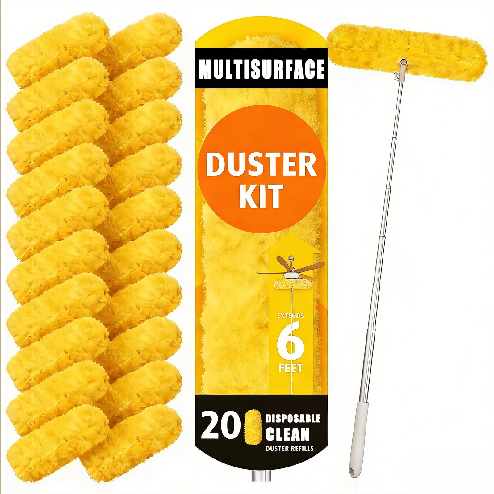 JFengqi Heavy Duty Duster Refills, 20 Count Refills & 6 ft Extendable ...