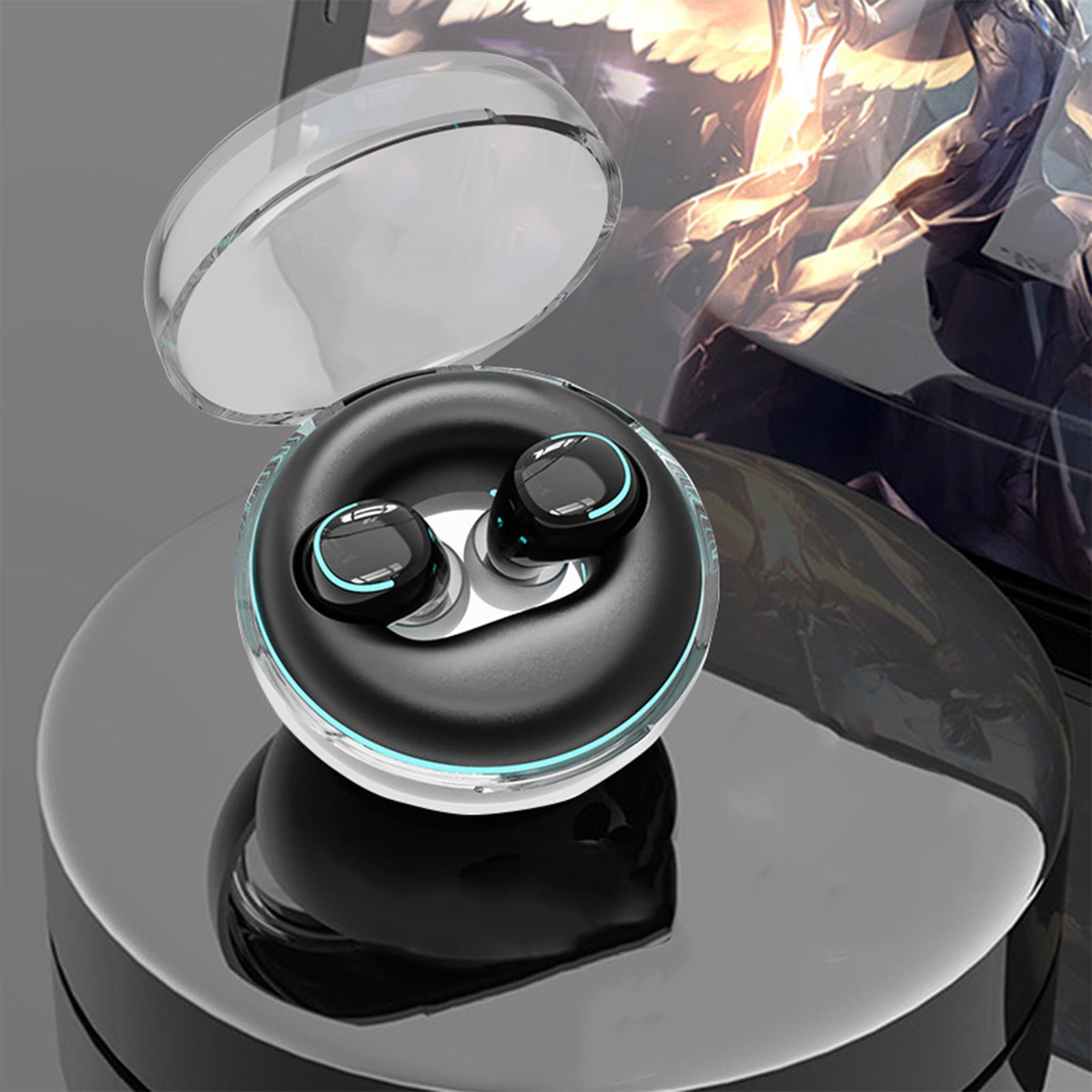 JGF844 Bluetooth 5.3 Wireless Earphones In Ear Transparent Charging ...