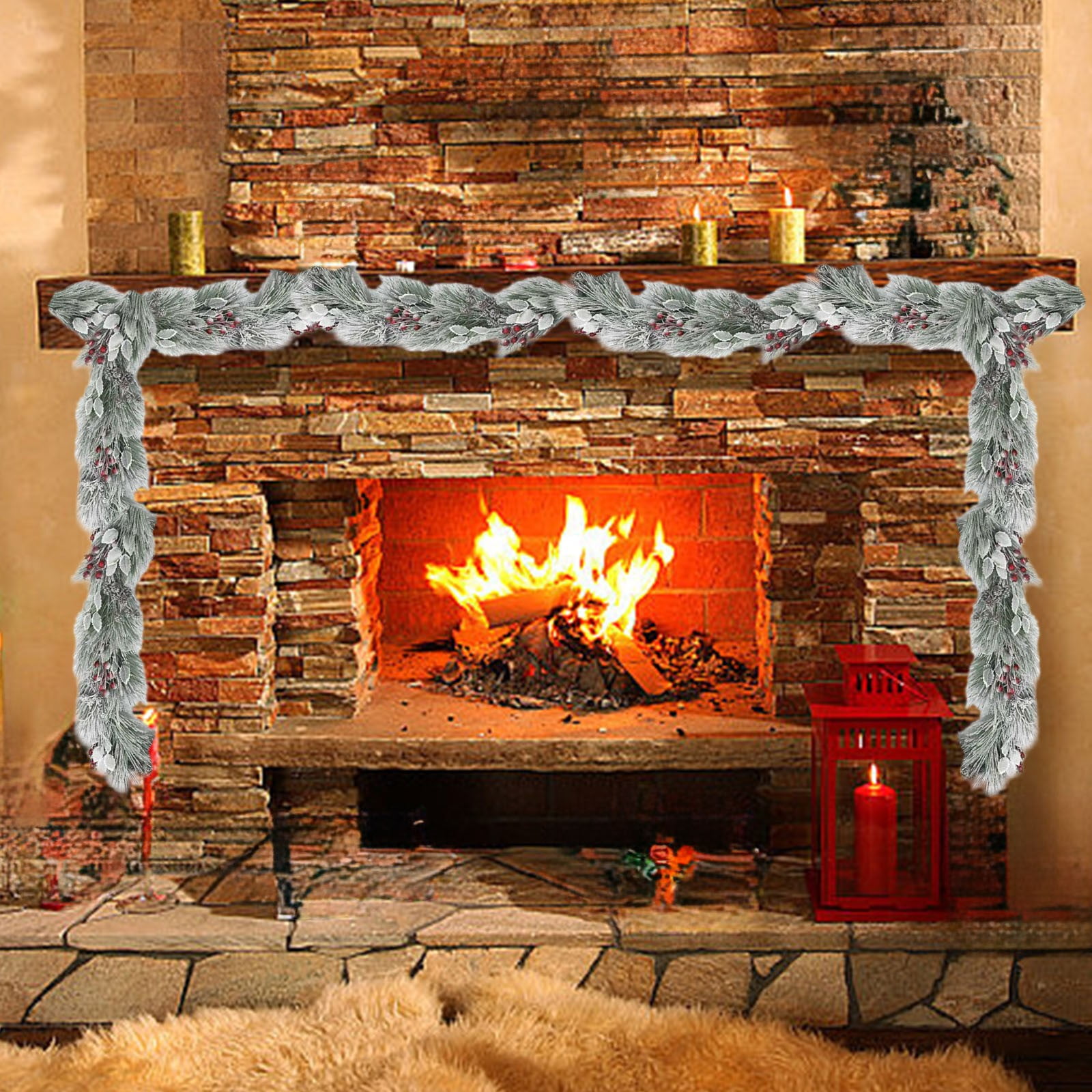 JGF844 Christmas Rattan Falling Snow Garland Shopping Mall Window ...