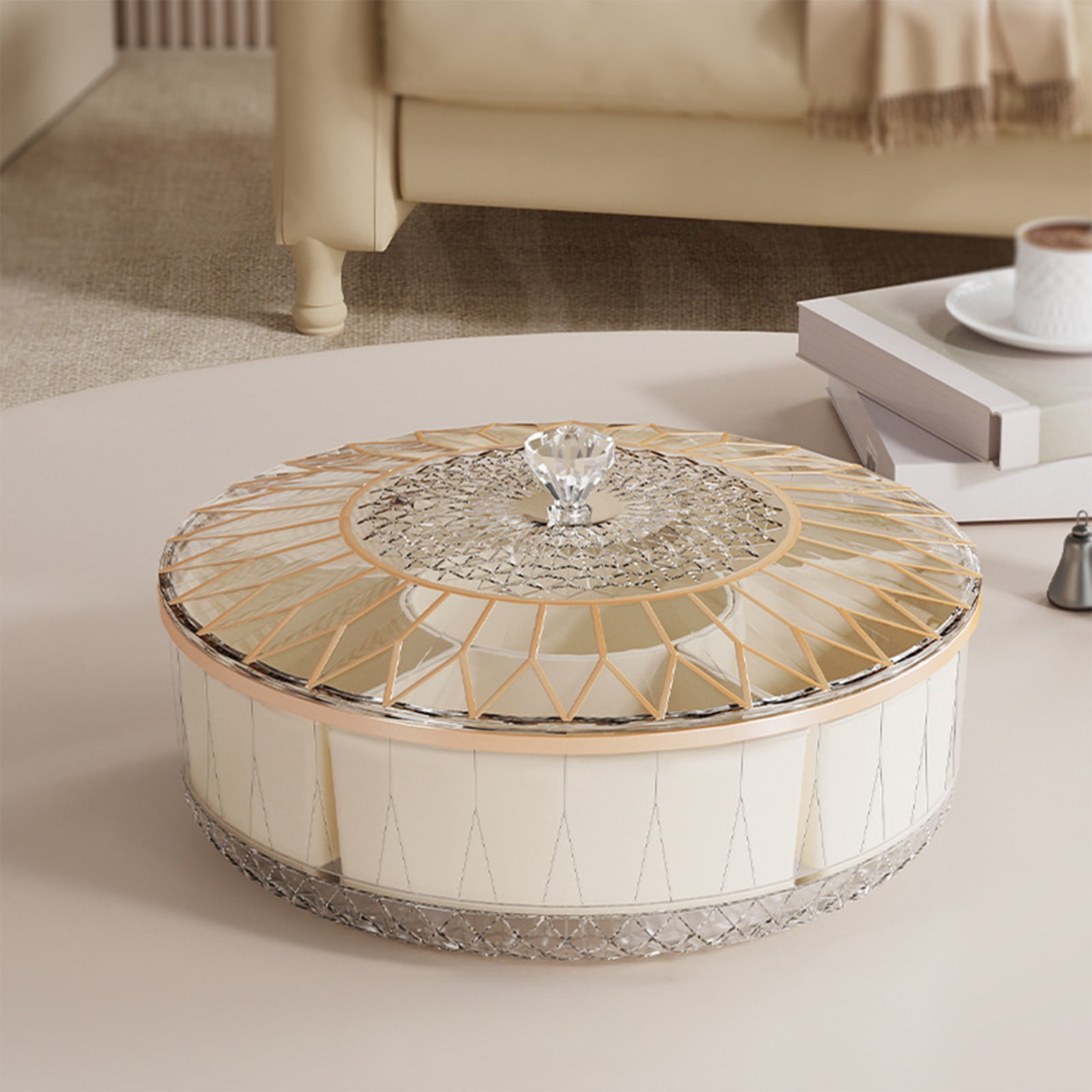 JGF844 Fruit Tray Snacks Candy Box Rotating Compartments Removable ...