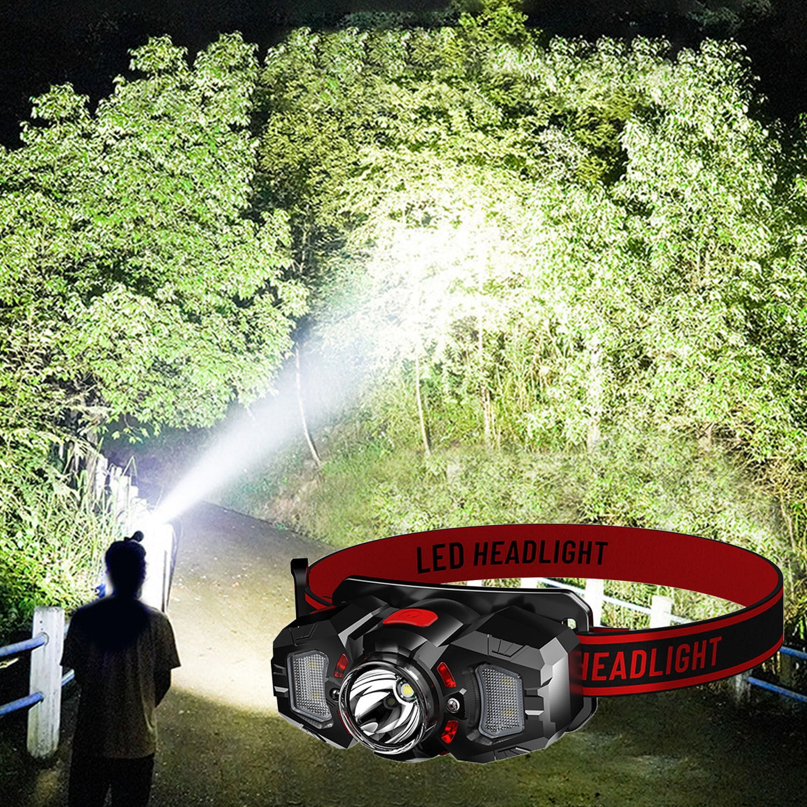 50% Off Clearance! JGF844 Induction Headlamp Long Battery Lifestrong Lightrechargeableultra ...
