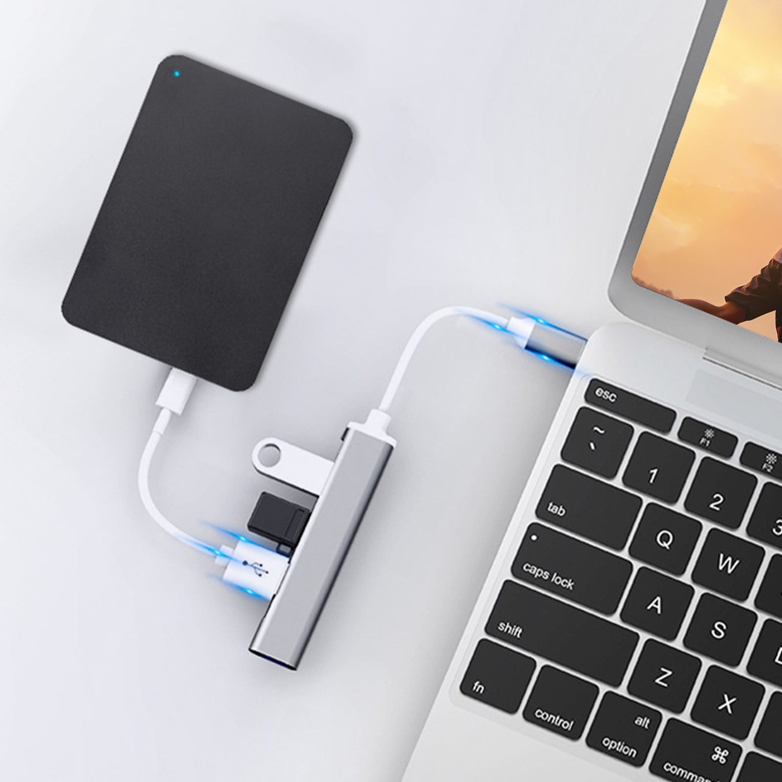 JGF844 Mini Type-c Hub Extensions, 4 Port USB , Type-c Adapter Station ...