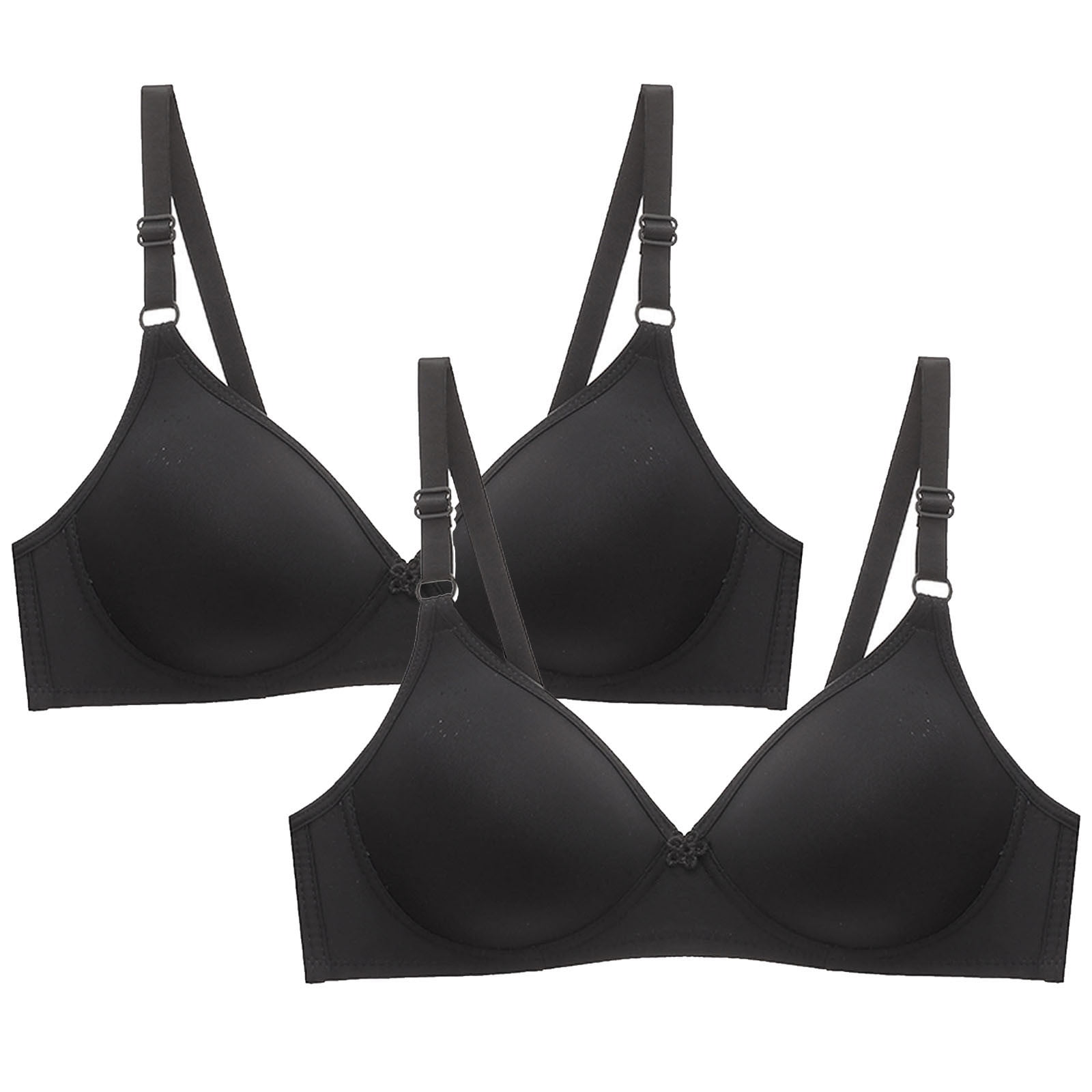 JGGSPWM 2-Piece Set of Small Cup Two-Breasted Wireless Bras Smooth ...