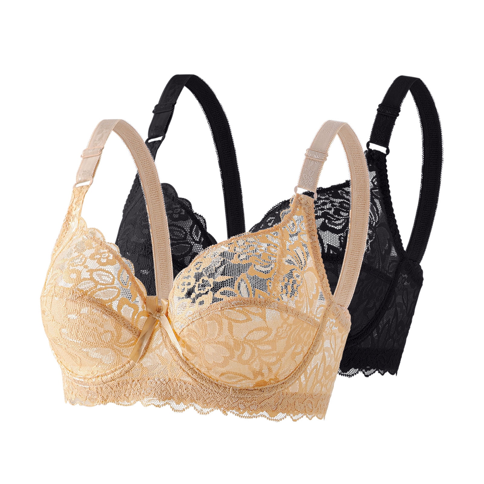 Jggspwm 2pc Lingerie For Womens Lace Underwire Bra Sheer See Through