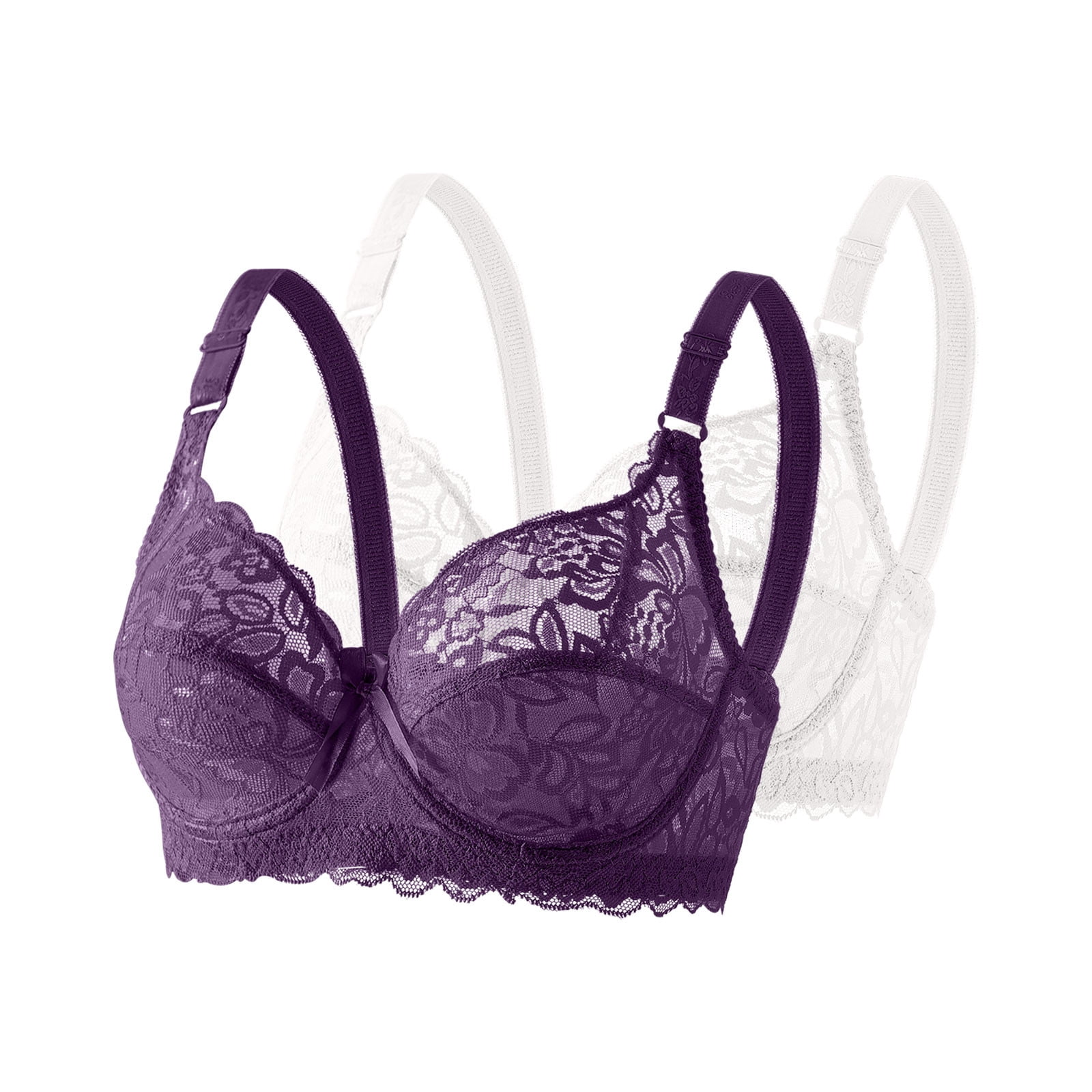 JGGSPWM 2PC Lingerie for Women's Lace Underwire Bra Sheer See Through ...