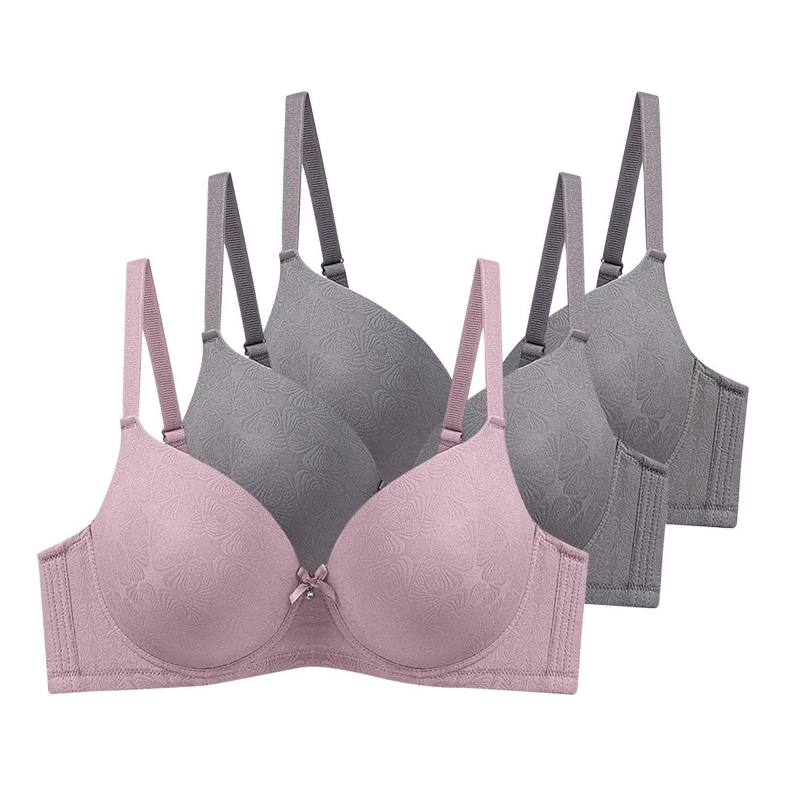 JGGSPWM 3-Pack Bras for Women Push Up Bra Plus Size Underwear Comfort ...