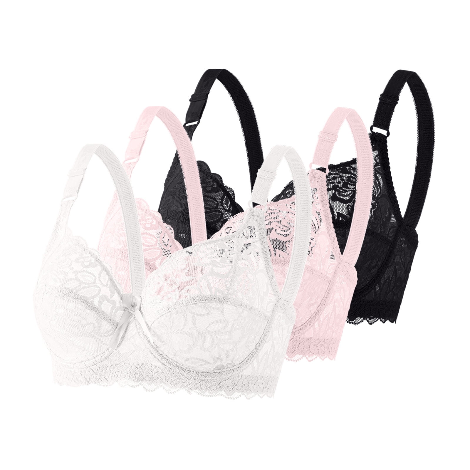 JGGSPWM 3PC Lingerie for Women Lace Underwire Bra Sheer See Through ...
