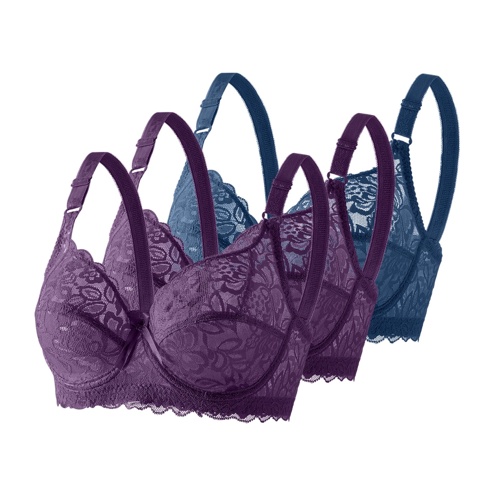 JGGSPWM 3PC Lingerie for Women Lace Underwire Bra Sheer See Through ...