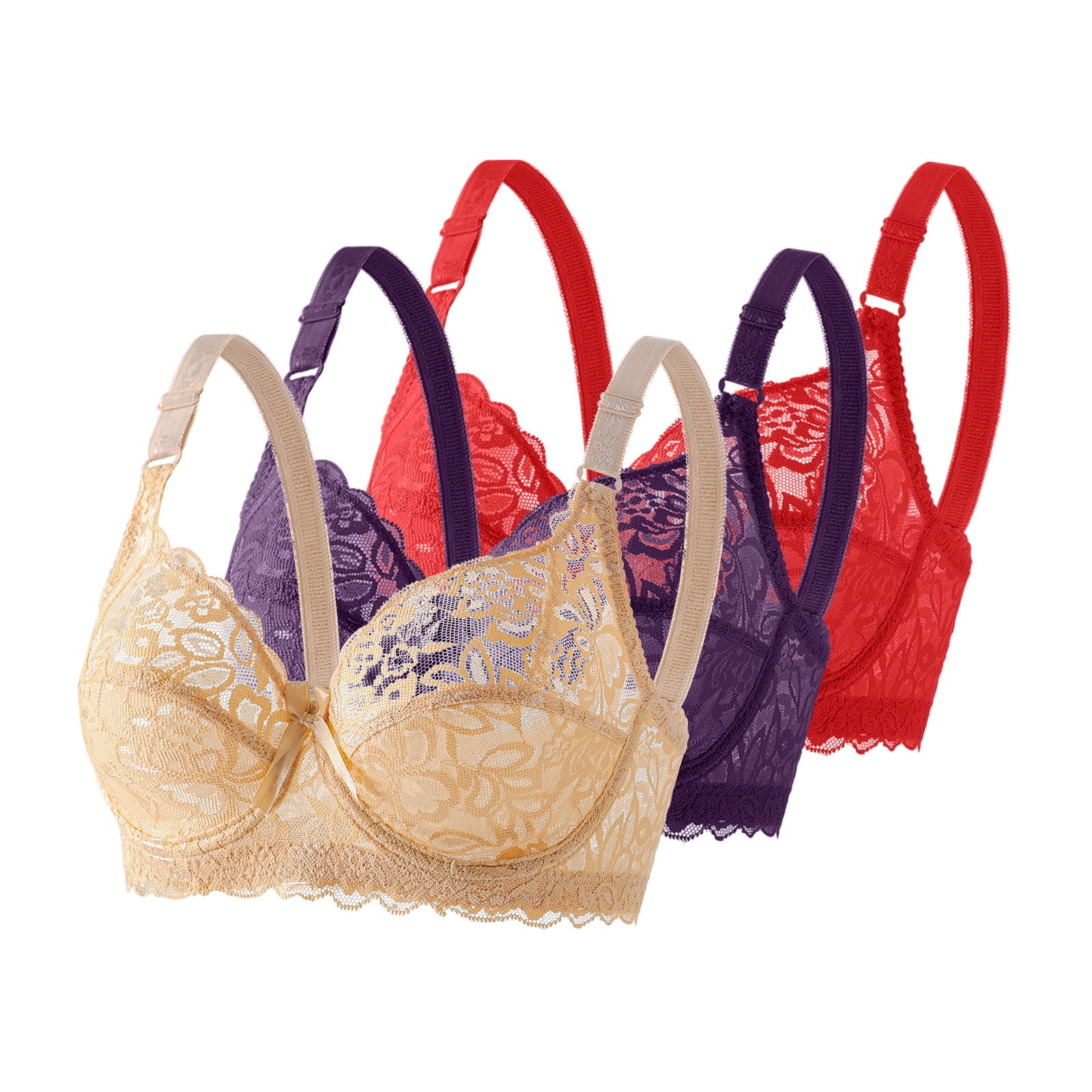 JGGSPWM 3PC Lingerie for Women Lace Underwire Bra Sheer See Through ...