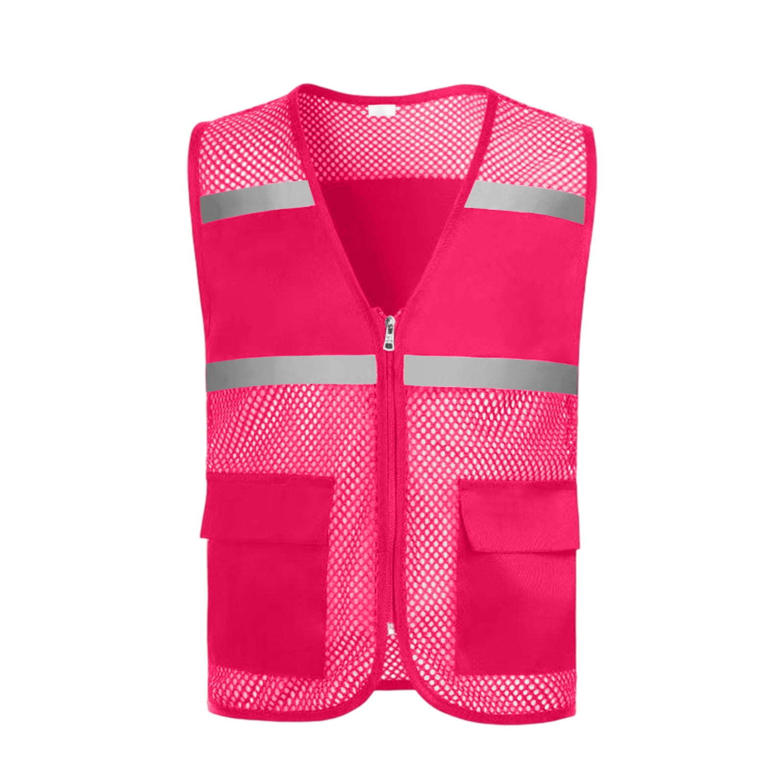 JGGSPWM Men Women Hi Vis Reflective Safety Vest with Pocket and Zipper ...