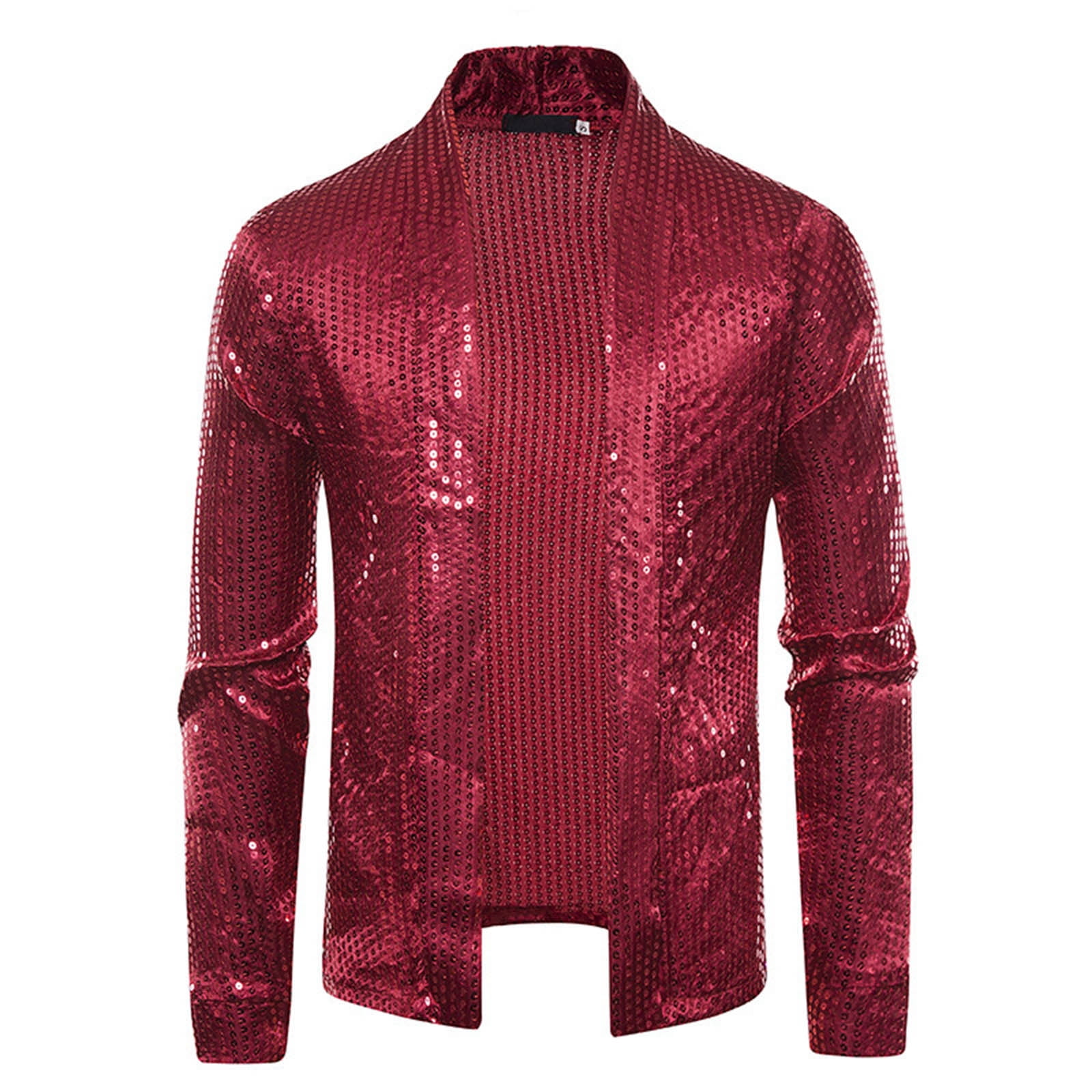 JGGSPWM Men's Shinny Sequins Casual Jacket with Slim Fit Ideal for 70s ...