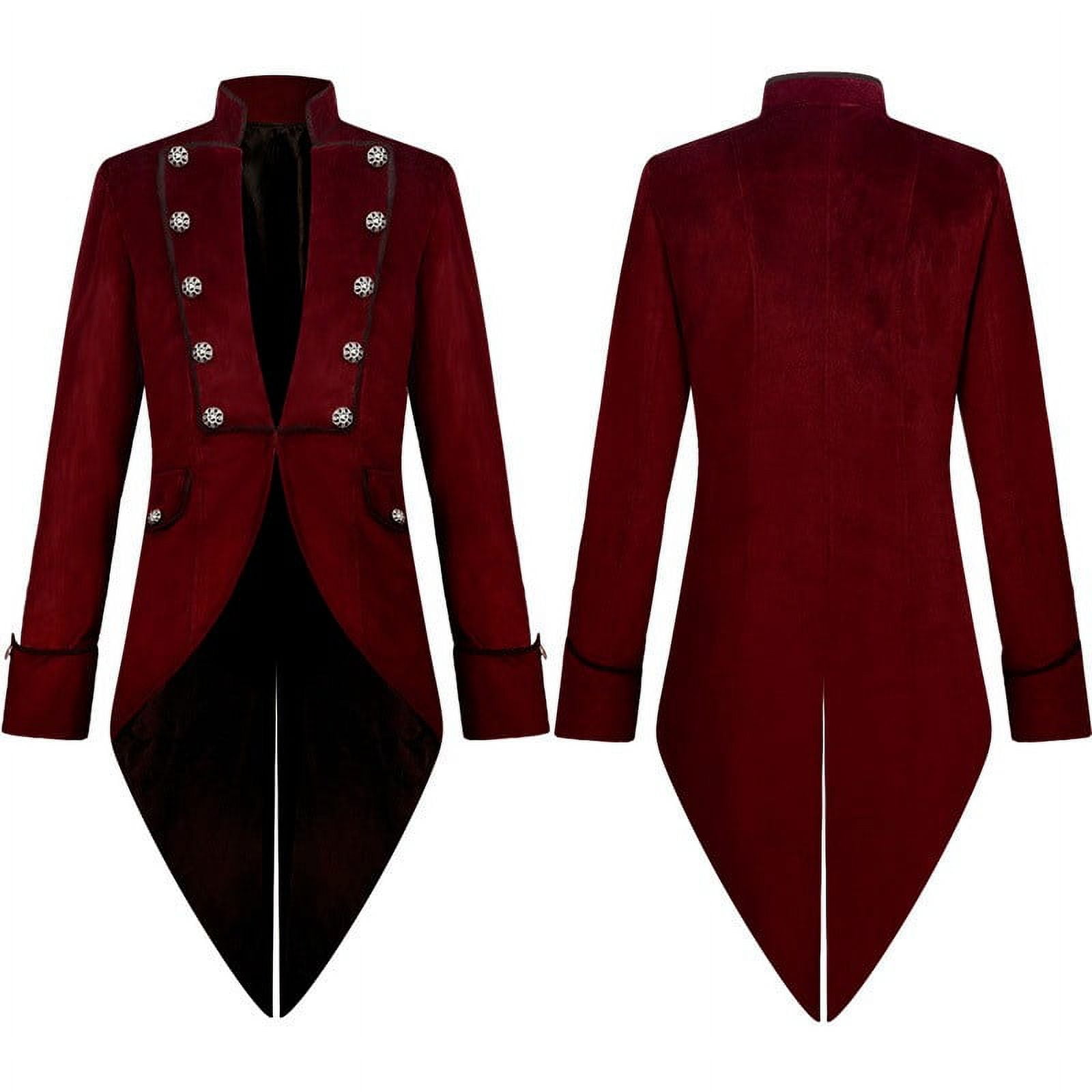 JGGSPWM Steampunk Vintage Tailcoat Jacket Gothic Victorian Frock ...