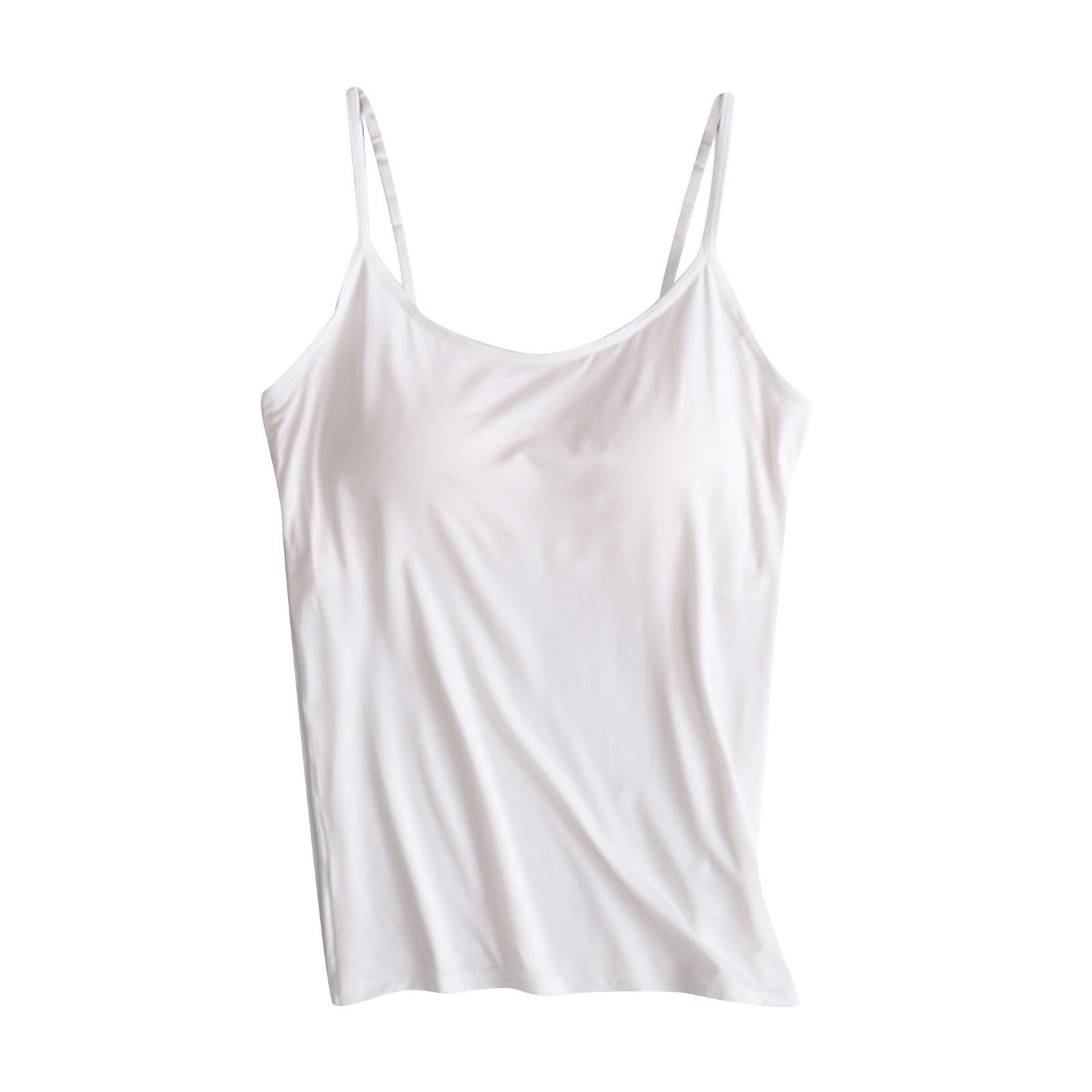 JGGSPWM Camisoles for Women with Built in Bra Flowy Shelf Bra Tank Tops ...