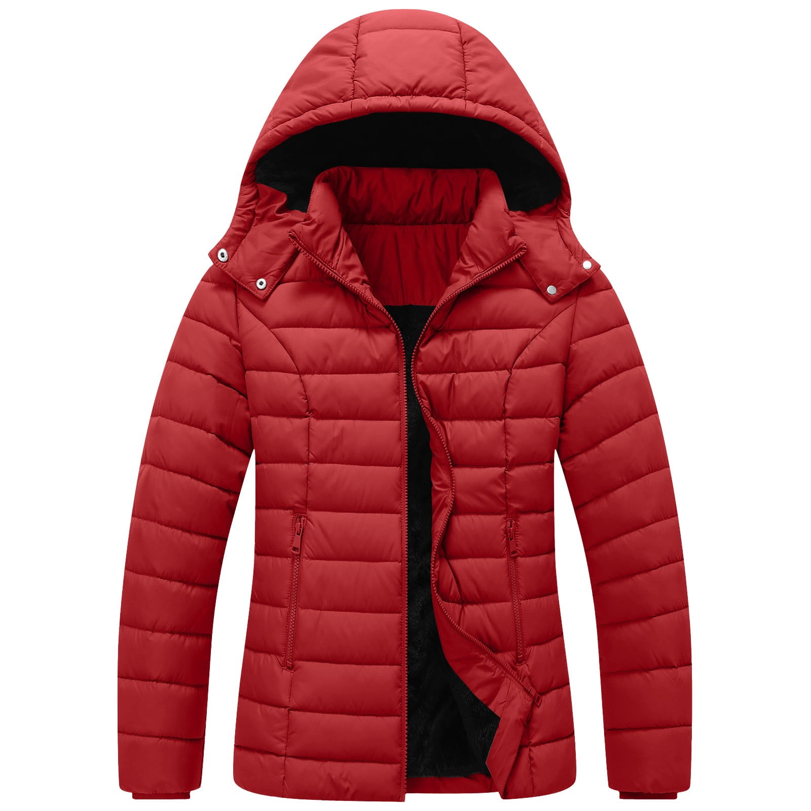 JGGSPWM Women's Lightweight Puffer Jacket Hooded Warm Winter Coat ...