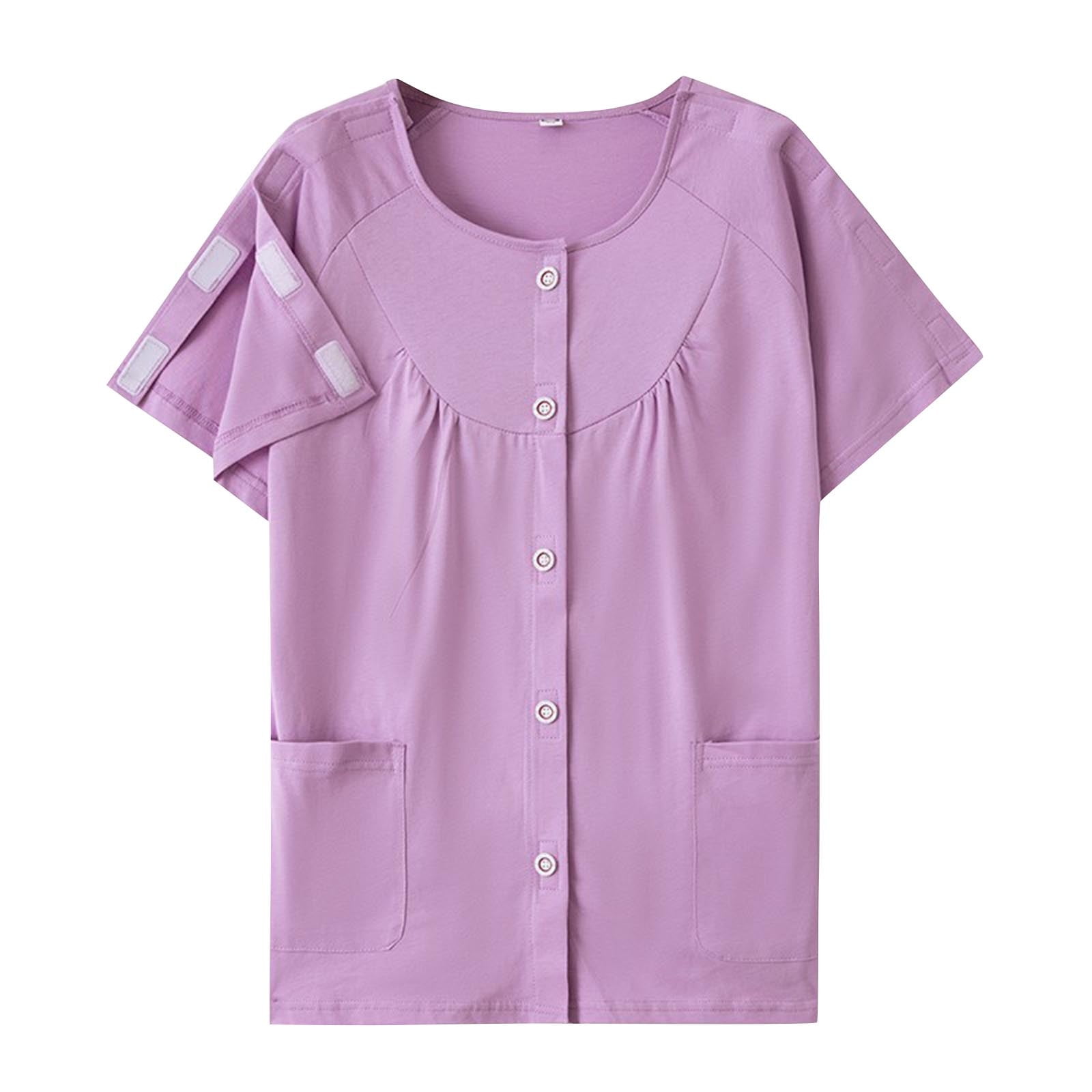 JGGSPWM Womens Adaptive Cotton Post Shoulder Surgery Shirts for After ...