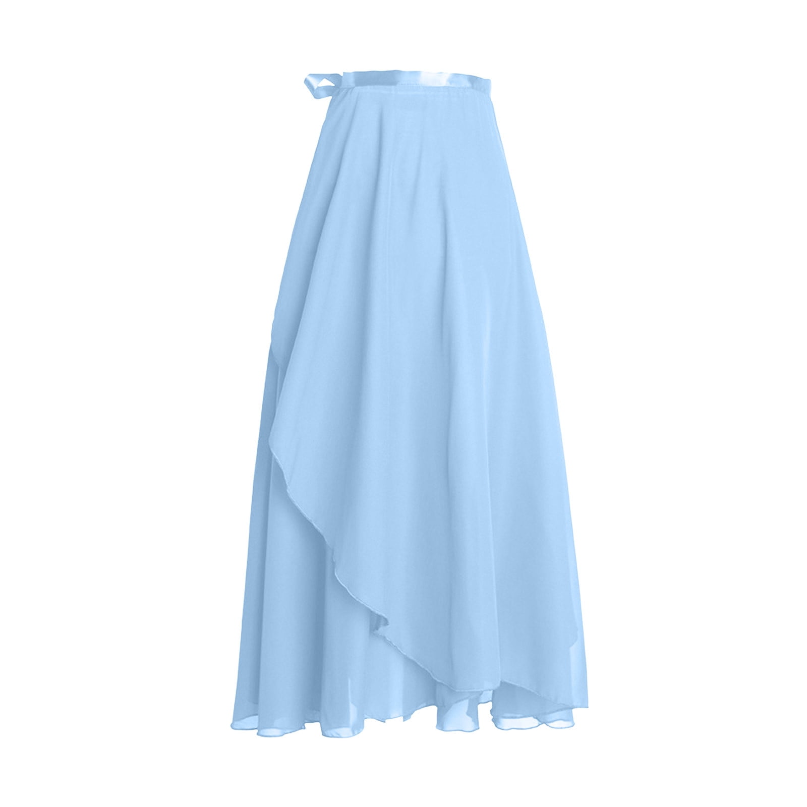 JGGSPWM Womens Elegant Chiffon Asymmetrical Maxi Skirt Wrap Style High ...