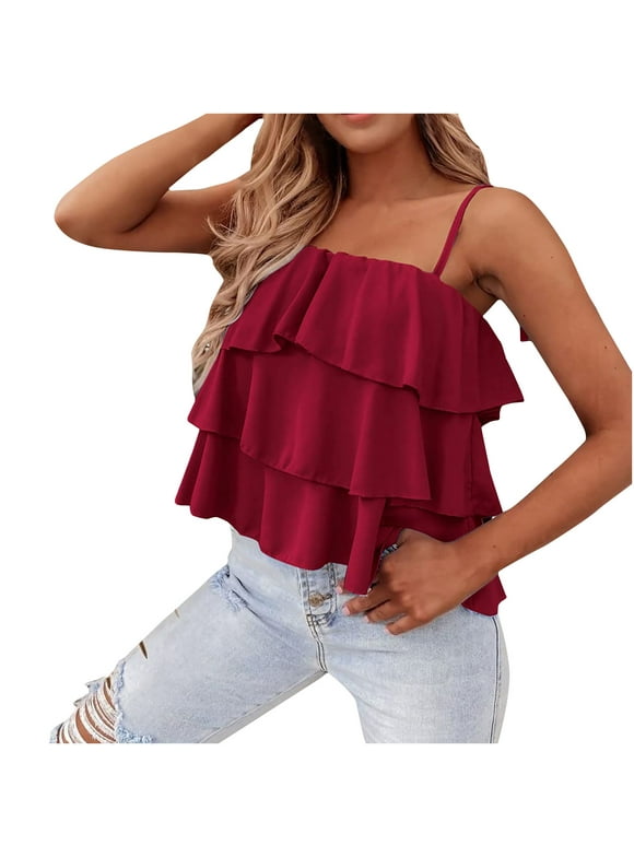 Tiered Ruffle Tank Tops