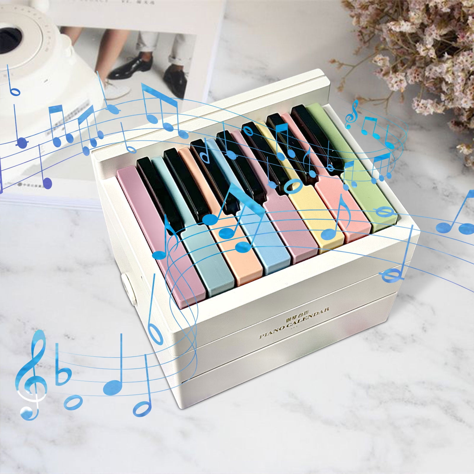 JGJJUGN 2024 Playable Piano Desk Calendar with 27 Music Scores, USB ...