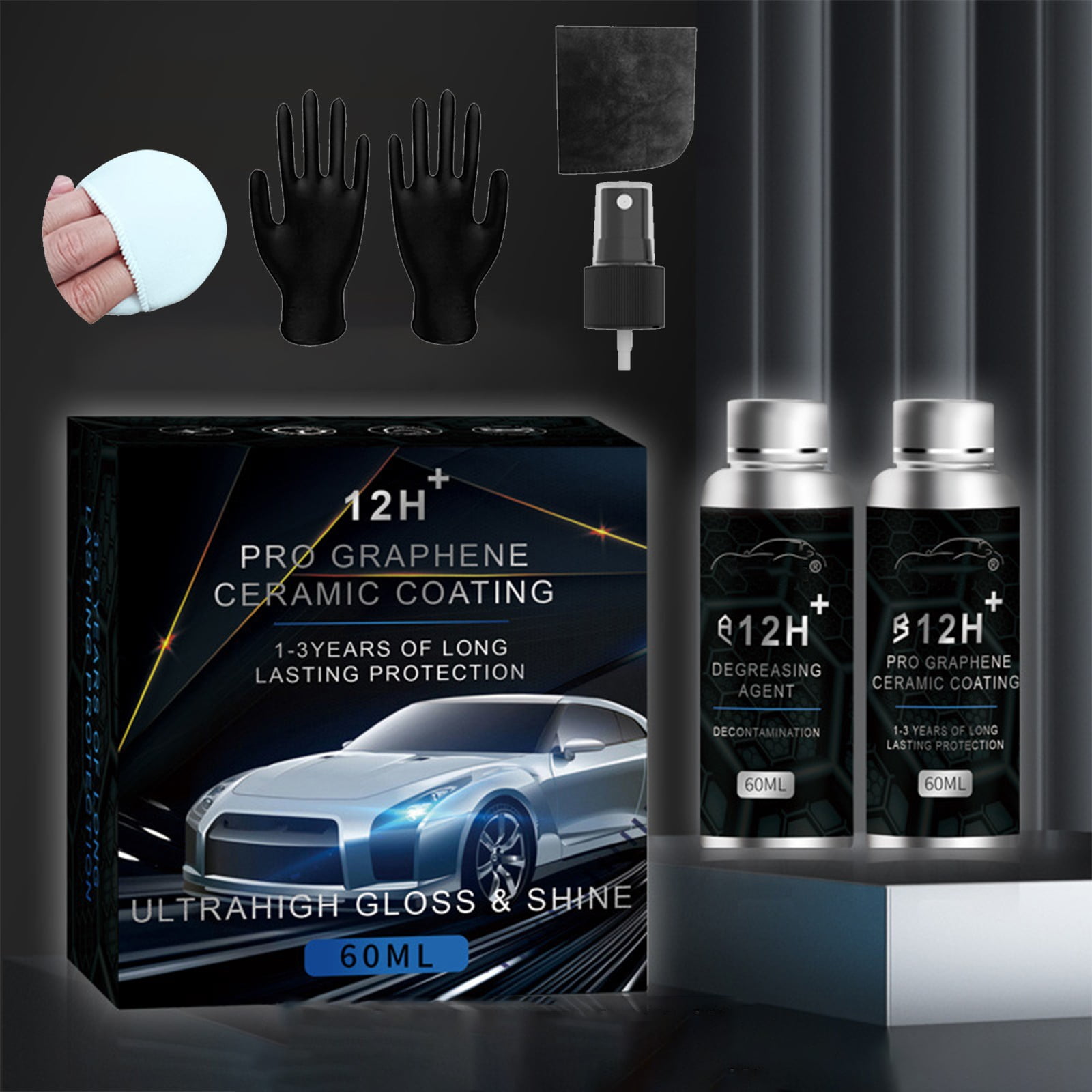 JGJJUGN Automotive Graphene Self-Cleaning Crystal Plating Agent 60ml ...