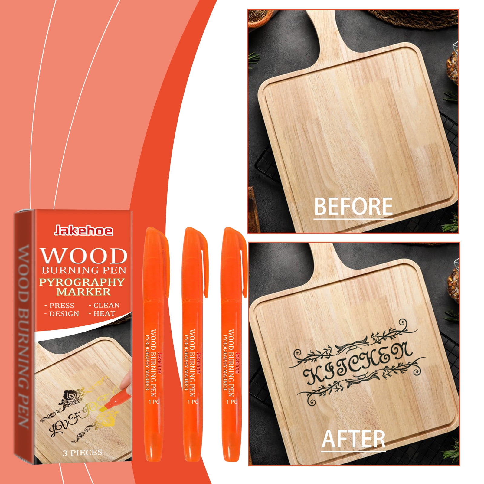 JGJJUGN Burning Marking Pen Pyrography Marker Wood Art Tool Realistic ...