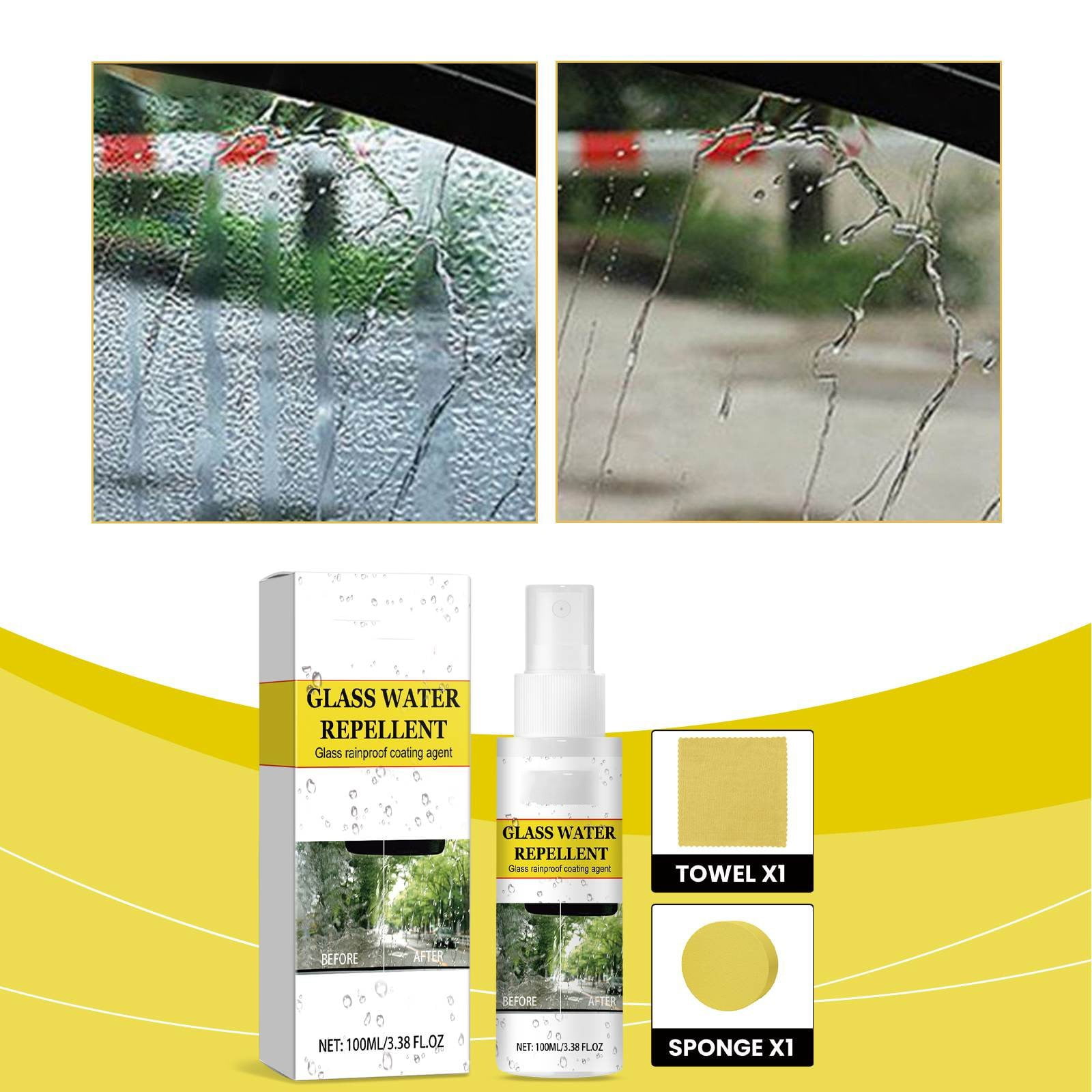 JGJJUGN Car Glass Rainproof Cleaning Spray 100ml | Hydrophobic Coating ...