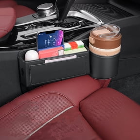 Mingsci 1pc Storage Bag PU Leather Car Middle Seat Storage Mesh Pocket ...