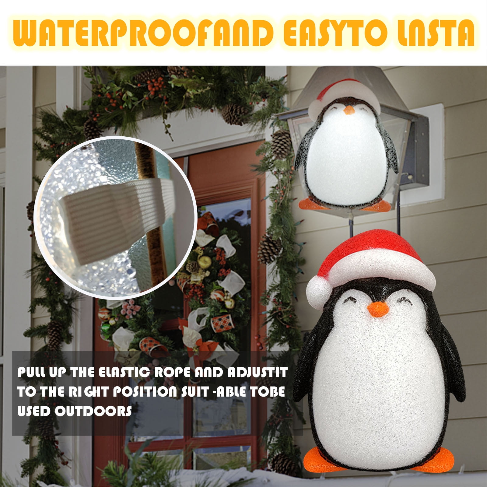 JGJJUGN Christmas Penguin Headlights Dwarf Lampshade Outdoor Decor ...