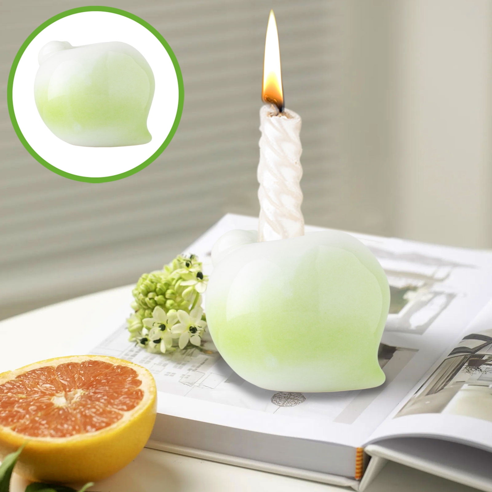 JGJJUGN Colorful Peach Ceramic Candlestick Romantic Home Decoration ...