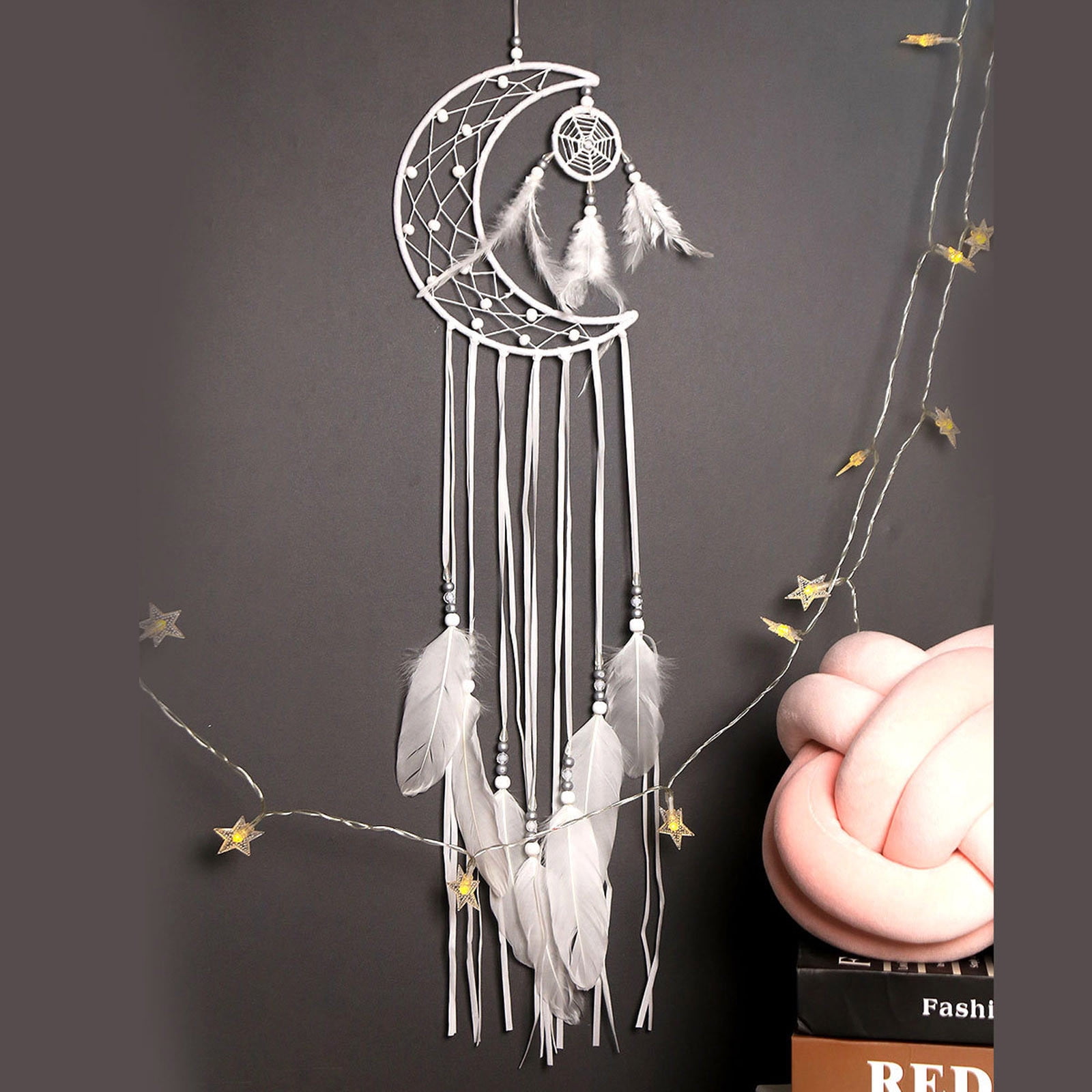 JGJJUGN Crescent Star Dream Catcher Wall Hanging Net - Harajuku Style ...