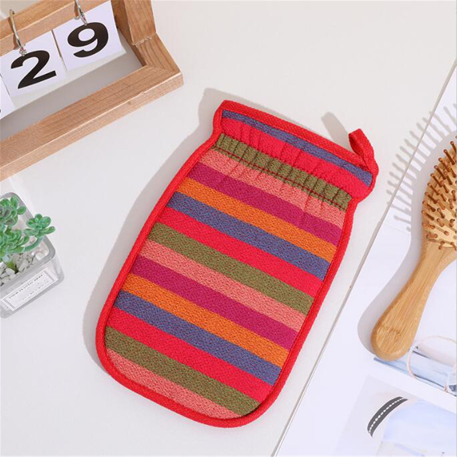 JGJJUGN Double-Sided Exfoliating Bath Towel, Thick Striped Shower ...