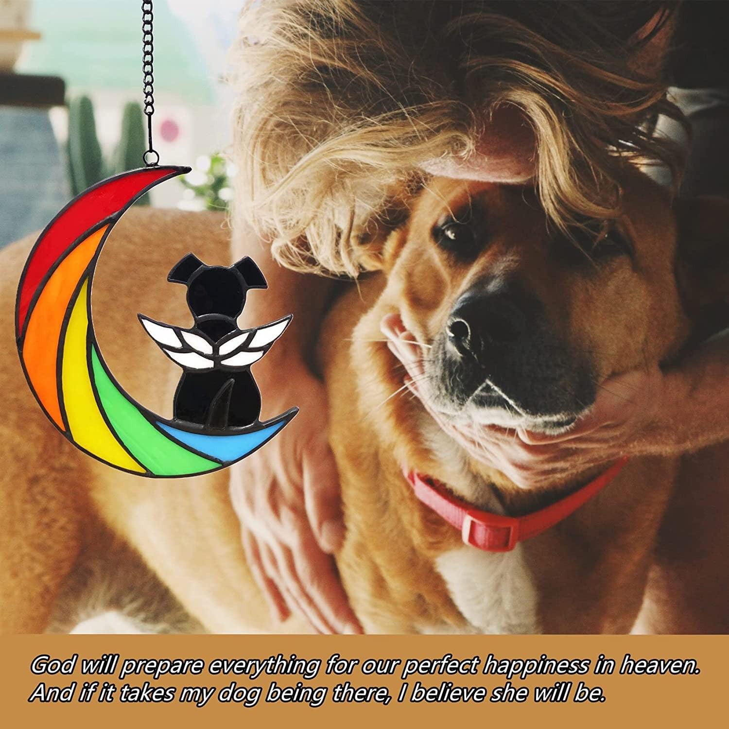 JGJJUGN Handcrafted Acrylic Dog Memorial Suncatcher with Gift Box - A ...