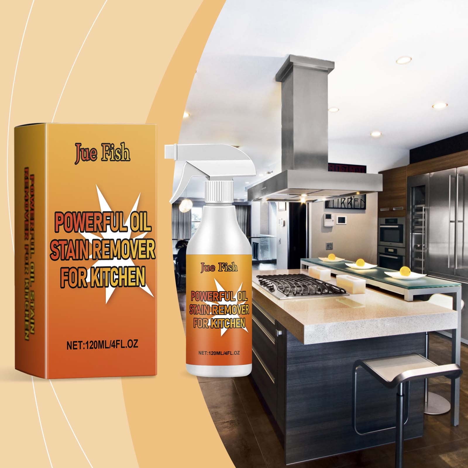 JGJJUGN Heavy Duty Kitchen Grease Remover Foaming Cleaner 120ml - Multi-Surface Degreaser for ...