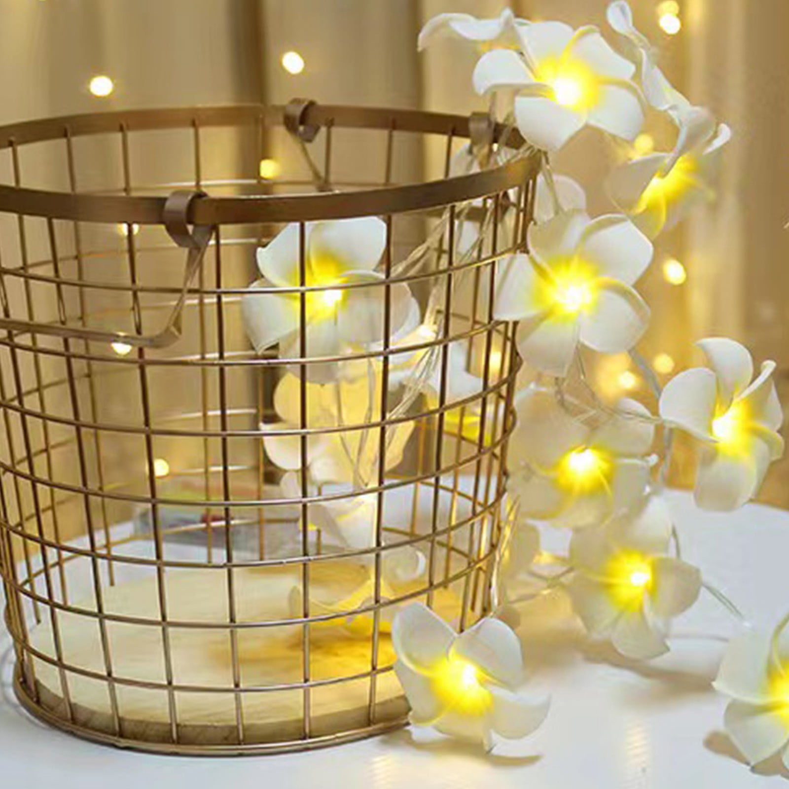 JGJJUGN LED Frangipani String Lights, Plumeria Flower Decor for Room ...