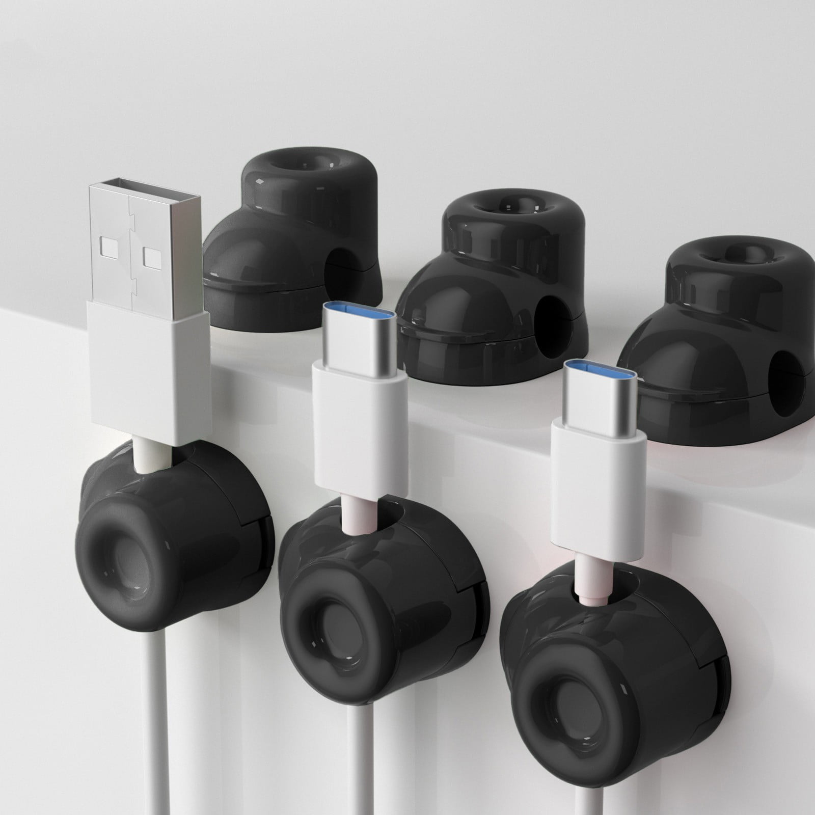 JGJJUGN Magnetic Cable Organizer 6 Pack - Data Cable Rack, Desktop ...