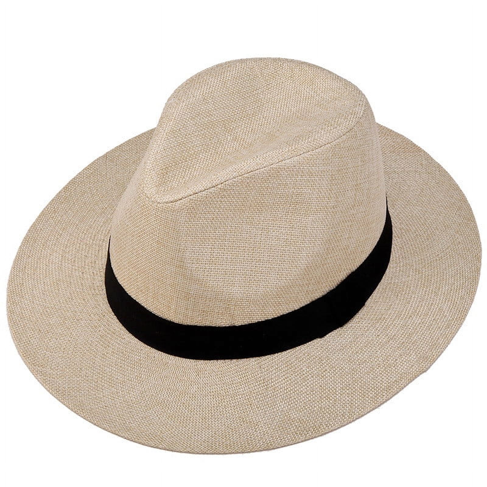 JGJJUGN Men's Top Hat, Linen Sunshade Hat, Cowboy Hat for Travel ...
